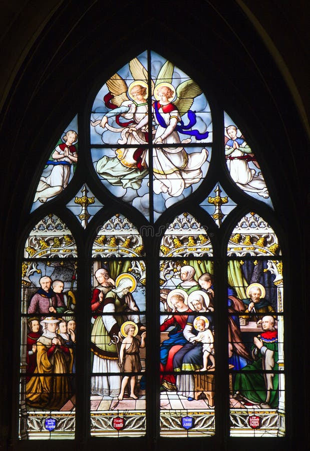 St. Severin Church In Paris - Detail Stock Image - Image of redeemer ...