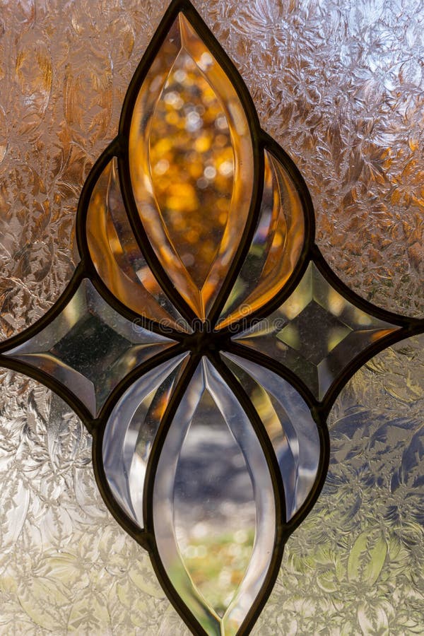 Window Pane with Translucent Glass and Decorative Design Stock Photo ...