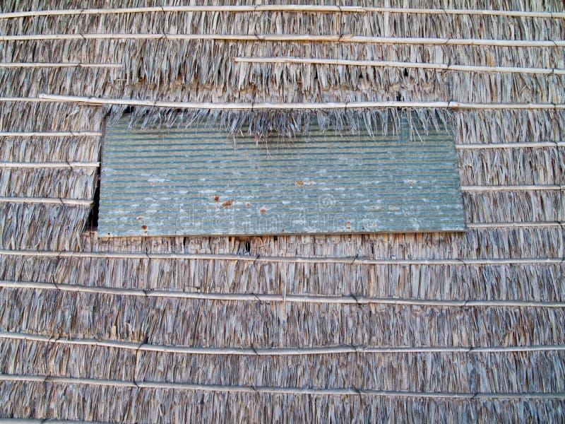 Window Panel on Thatch Wall Stock Image - Image of pattern, wall: 15154121