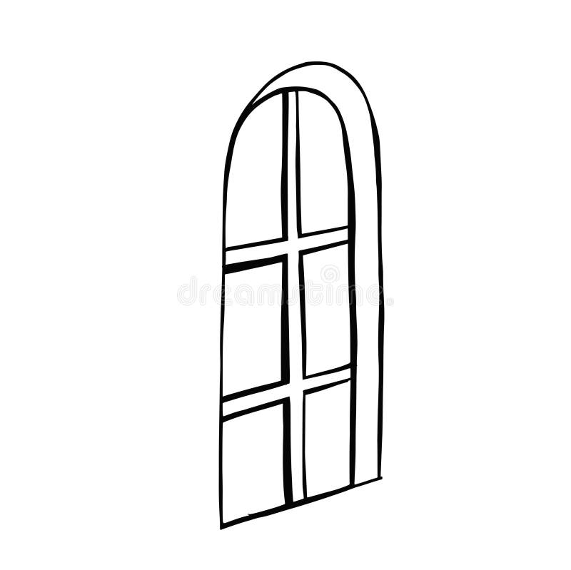 Window in Perspective Line Vector Illustration Stock Vector ...
