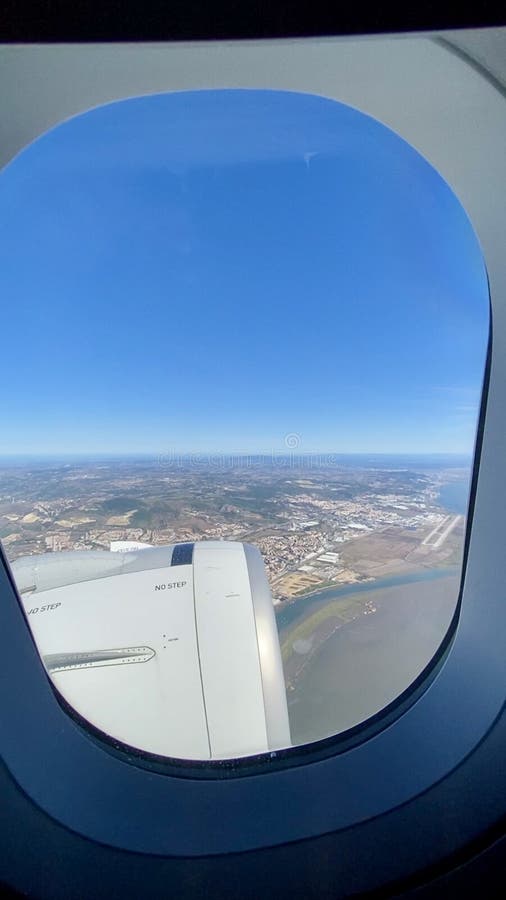 Window Plane Aircraft Flight View Sunny Stock Image - Image of ...