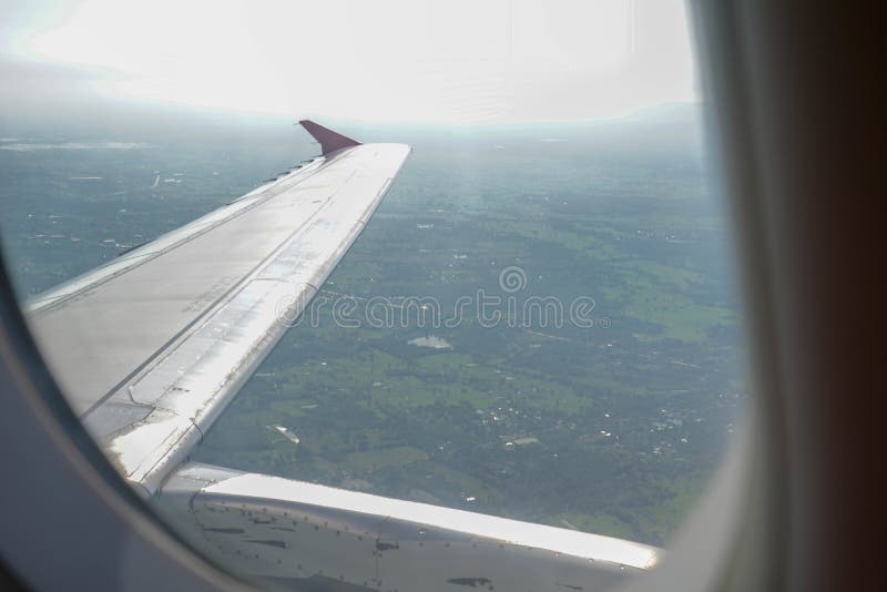 The Window of the Plane Taken from the Outside Stock Photo - Image of ...