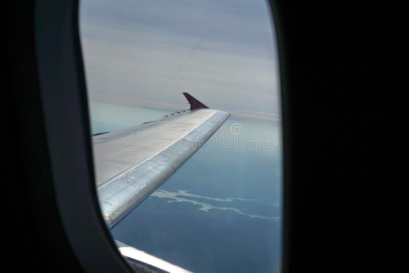 The Window of the Plane Taken from the Outside Stock Image - Image of ...
