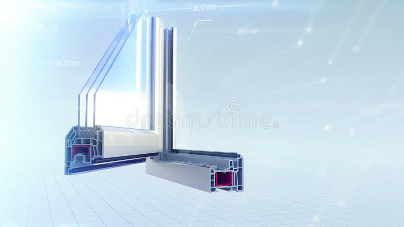 Window Plastic Profile Cut Animation Stock Footage - Video of text ...