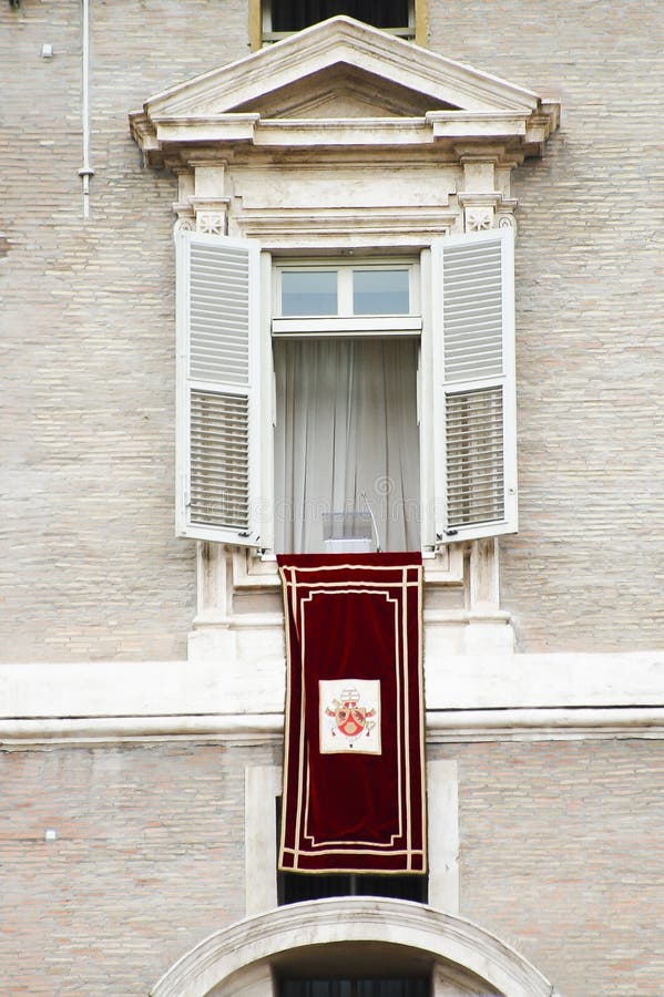Window of Pope`s Palace - Vatican City Stock Image - Image of open ...