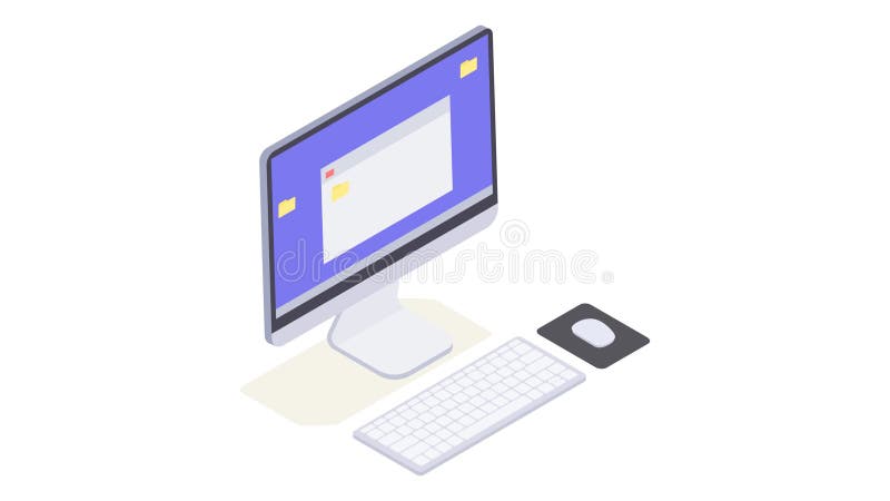 Desktop Computer Icons Set Animation Transparent Background Stock ...