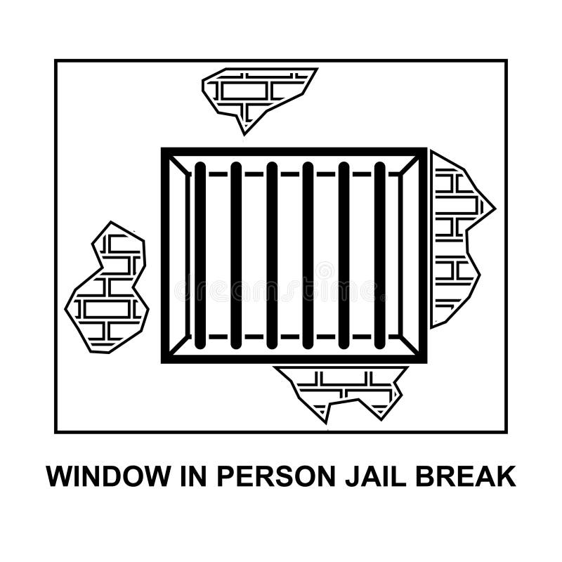 Window in Prison Jail Break Icon Isolated on Background Stock ...