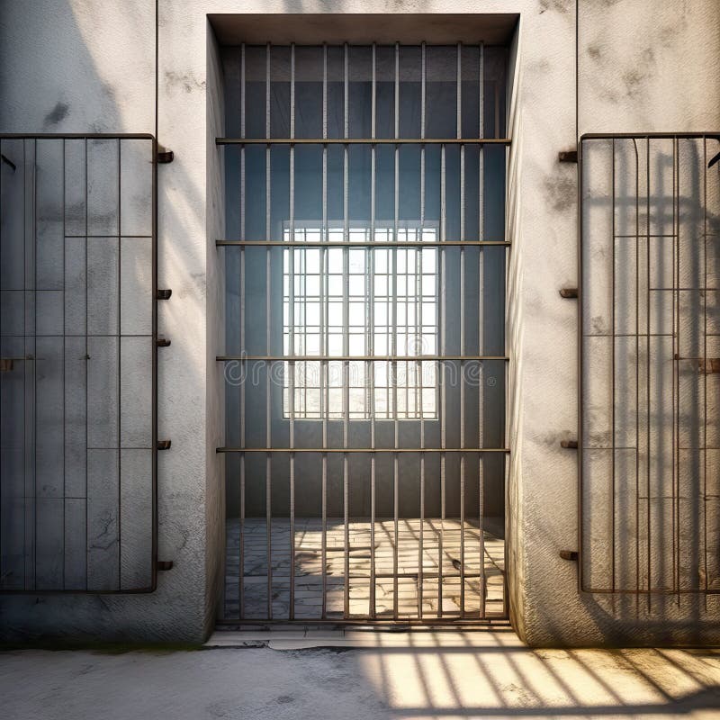 Window in a Prison with Old Bars. View from a Prison Cell Stock ...