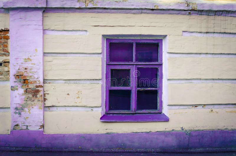 Window with purple frame stock photo. Image of architecture - 90126302