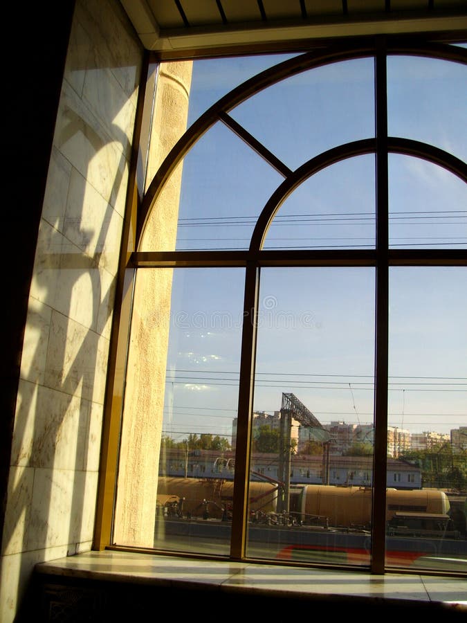 Window of the Railway Station Stock Photo - Image of transport, view ...
