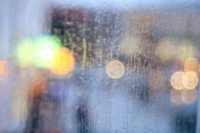 Window Rain Blurred City Lights Stock Photo - Image of background ...