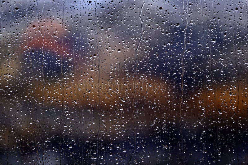 Window Rain Water Drops Stormy Weather Stock Photo - Image of nature ...