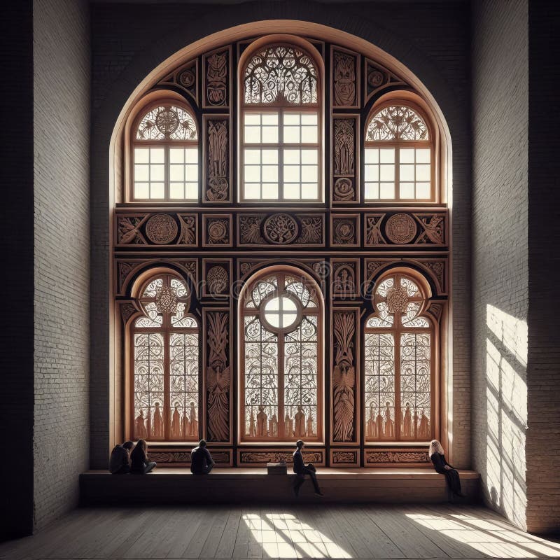 Window a Rectangle Divided into Four Smaller Squares Stock Illustration ...