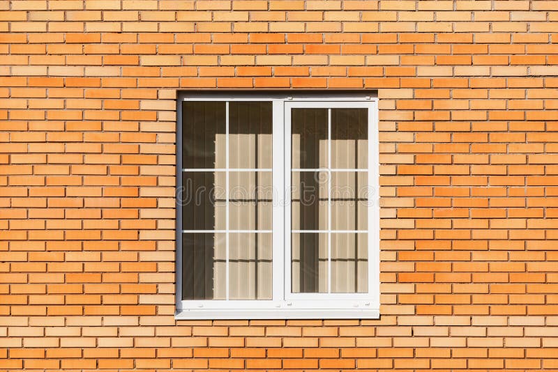Window and red brick wall. stock photo. Image of design - 219288852
