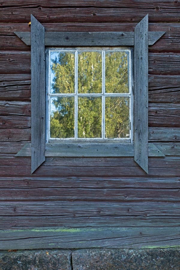 Window on a wood building. stock image. Image of vintage - 296044289