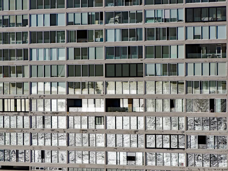 Window Reflection, Modern Apartment Building Stock Image - Image of ...