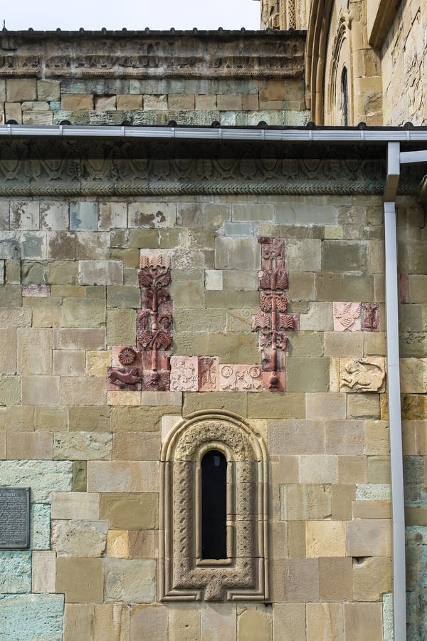 Window with Bas-reliefs and Molding in Antique Style Stock Image ...