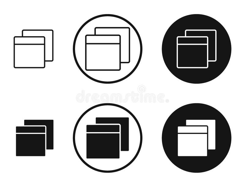 Window Restore Vector Icon Set in Black and White Outlines Stock Vector ...