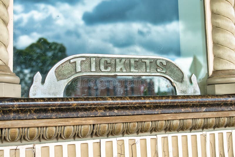 Window at a Retro Theater Ticket Booth Stock Image - Image of theater ...