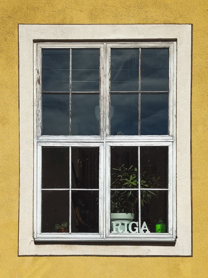 Window in Riga cuty center stock photo. Image of wall - 263180866