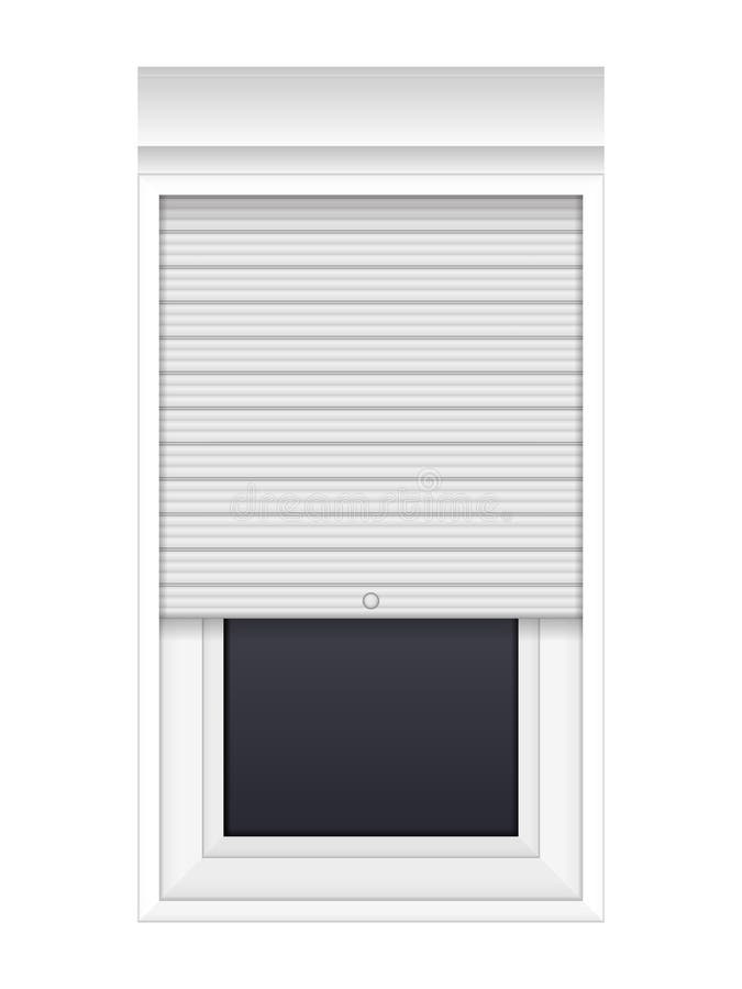 Window With Rolling Shutters Stock Vector - Illustration of metal, door ...
