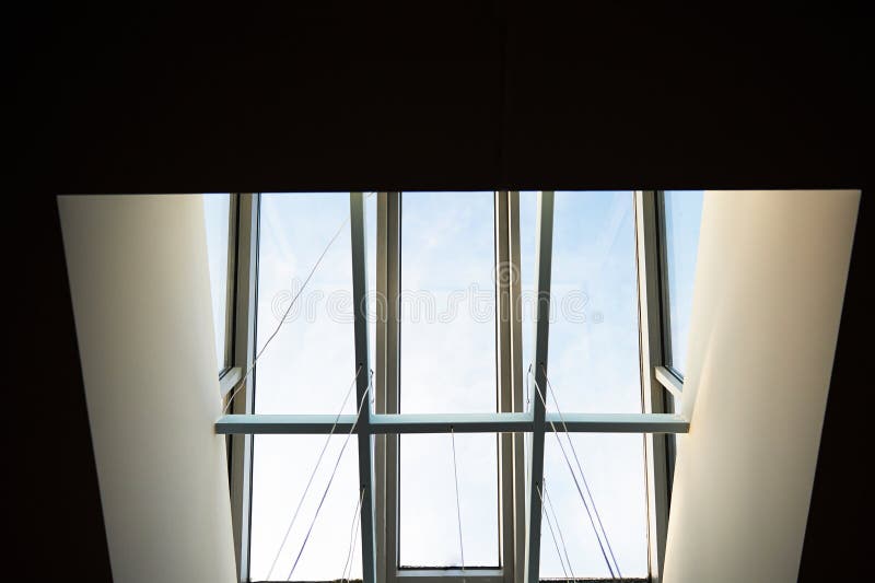 The Window in the Roof. in the Window You Can See the Blue Sky.Inside ...