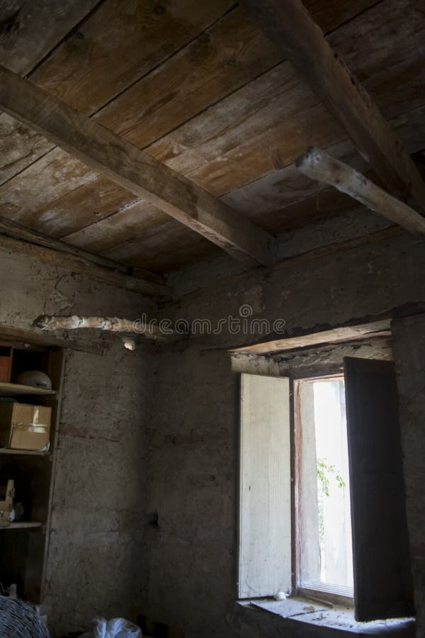 Window in a Room of an Old Hut Stock Photo - Image of bauble, wood ...