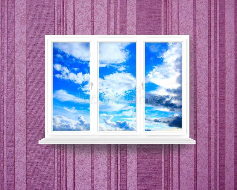 Window in the Room with View To Blue Sky Stock Image - Image of ...
