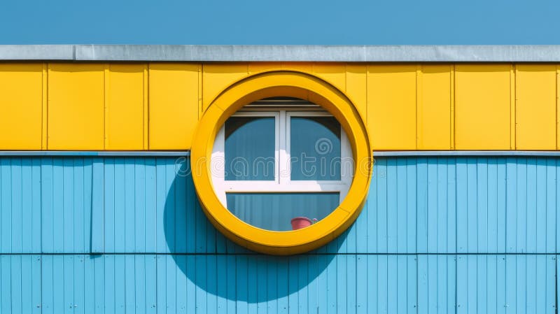 A Yellow Building with Balconies and Windows on the Side, AI Stock ...