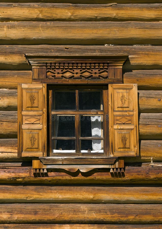 Window in Russian Tradition Stock Image - Image of wooden, skill: 3144639