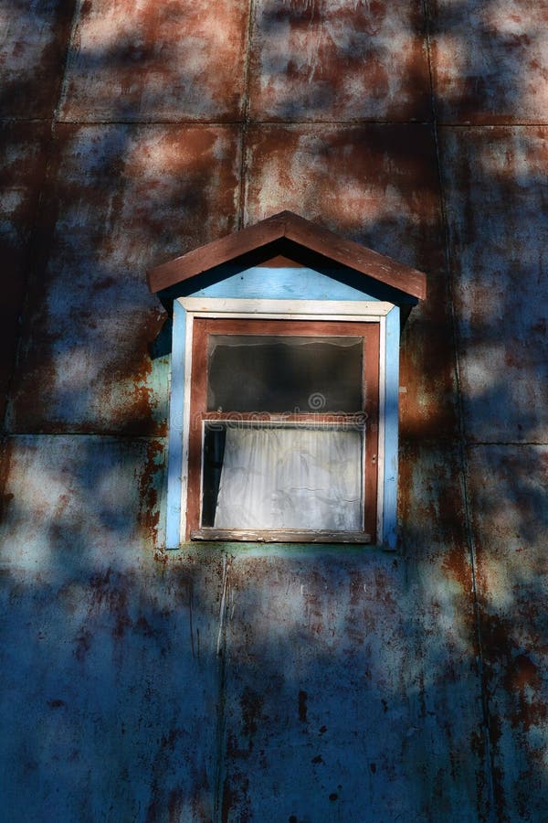 Window in the rusty wall stock photo. Image of oxidation - 90743300
