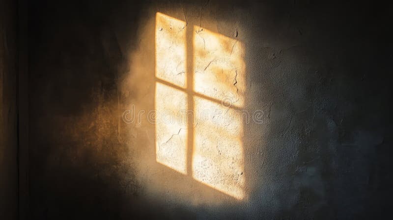 A Window S Shadow Cast upon a Textured Wall Stock Illustration ...