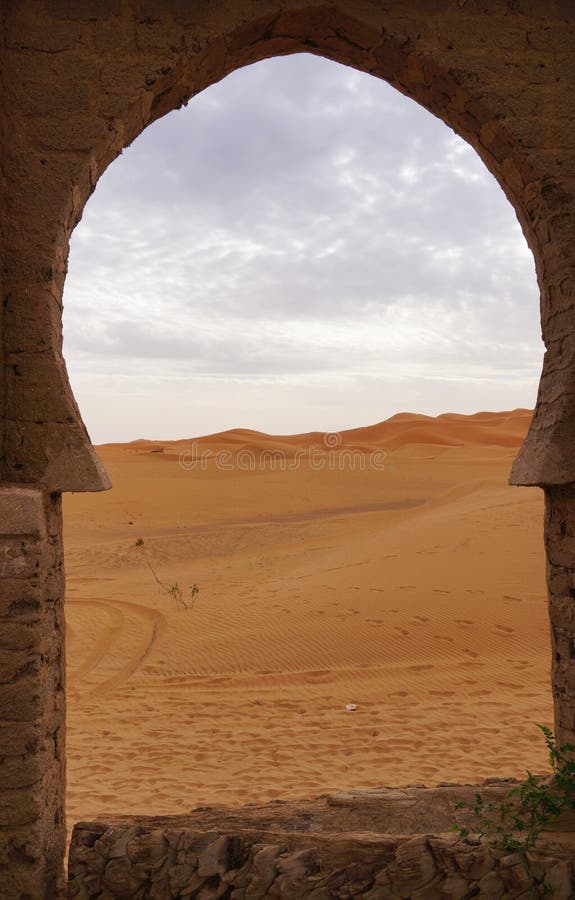 Sahara Desert Construction Site, Morocco Stock Image - Image of ...