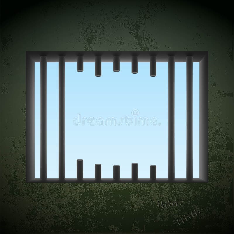 Window with Sawn Off Bars in a Prison Cell. Jail Break. Stock Ve Stock ...