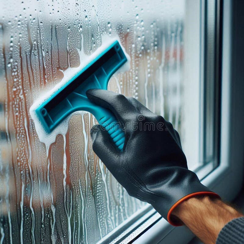 Window Scraper Washes a Window. Generated AI Stock Image - Image of ...