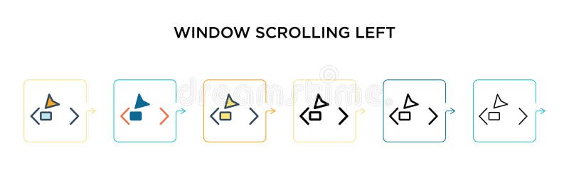Window Scrolling Left Vector Icon in 6 Different Modern Styles. Black ... Window Scrolling Left Vector Icon in 6 Different Modern Styles. Black ...