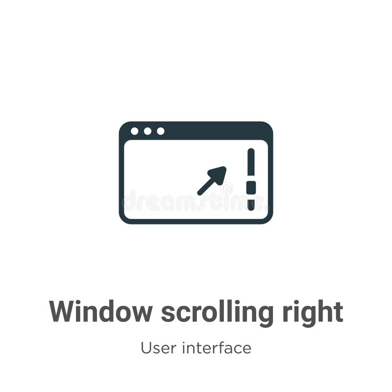 Window Scrolling Right Vector Icon on White Background. Flat Vector ...