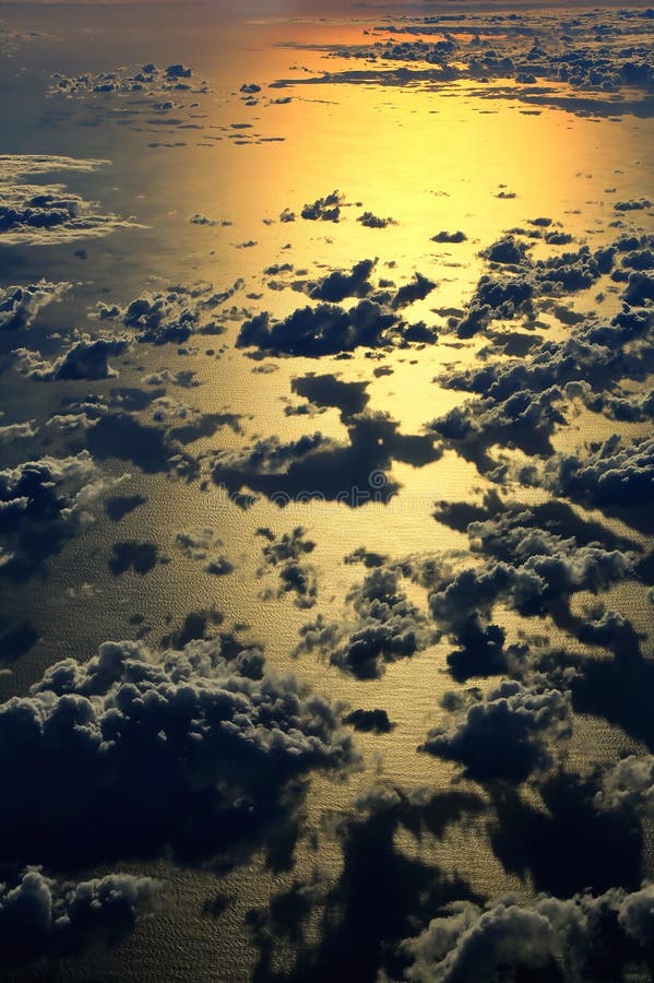 Window Seat, a Flight in the Sunset and Night Stock Image - Image of ...