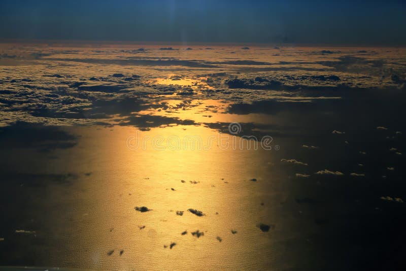 Window Seat, a Flight in the Sunset and Night Stock Photo - Image of ...