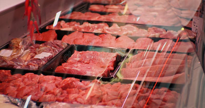 Window Seen Range of Fresh Beef Meat Precuts for Grill or Barbecue ...