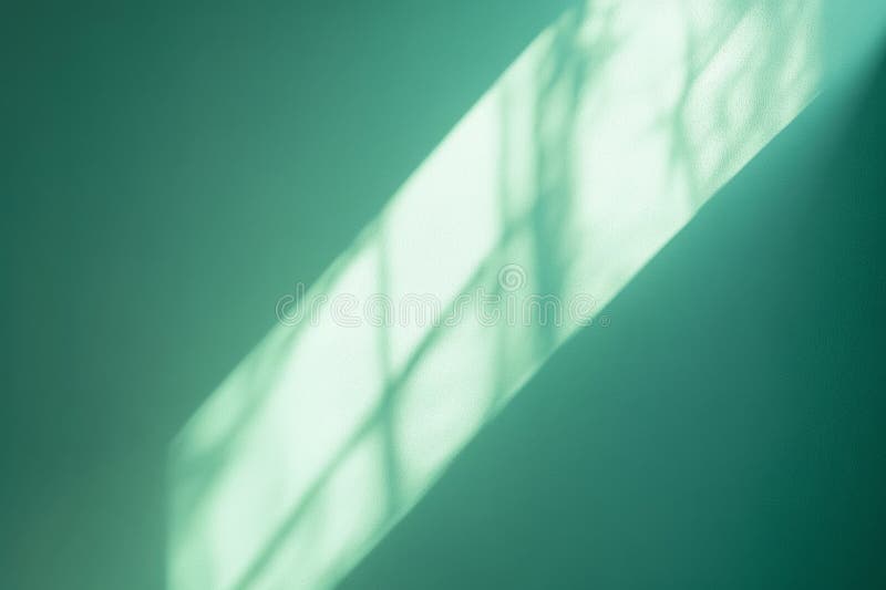 Window Shadow Projected on a Green Wall, Creating an Abstract Geometric ...