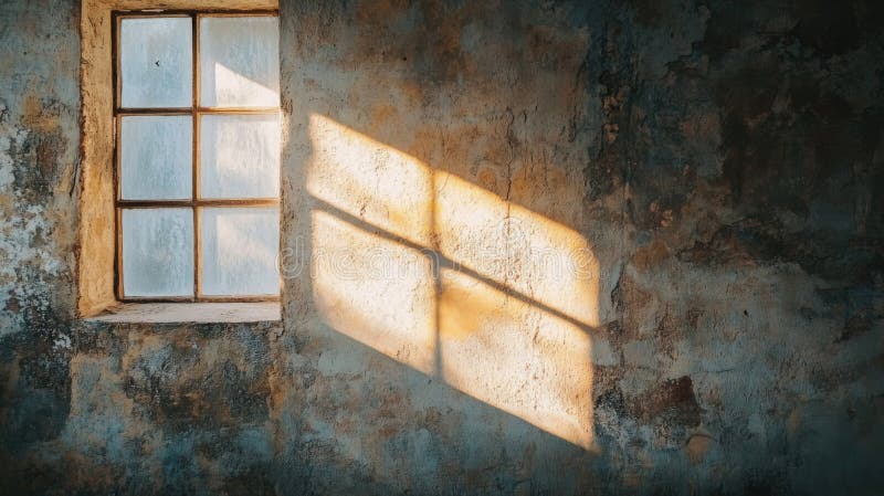 Window Shadow on a Weathered Wall Stock Illustration - Illustration of ...