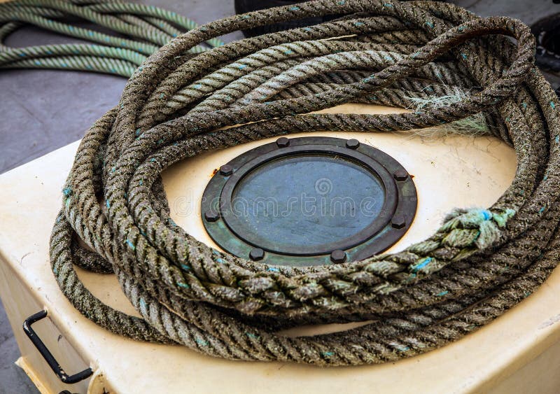 Window of Ship Hold & Old Ropes. Stock Image - Image of travel, iron ...