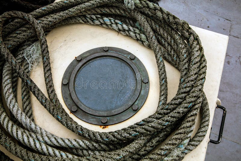 Window of Ship Hold & Old Ropes. Stock Photo - Image of sail, vacation ...