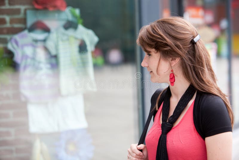 Window shopping stock photo. Image of city, town, smile - 9745344