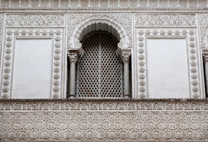Window with Shutter at Front of the 14th Century Alcazar Royal Palace ...