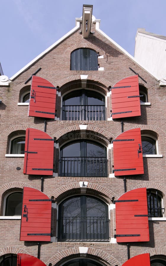 Window Shutters at a Amsterdam Canal House Editorial Image - Image of ...