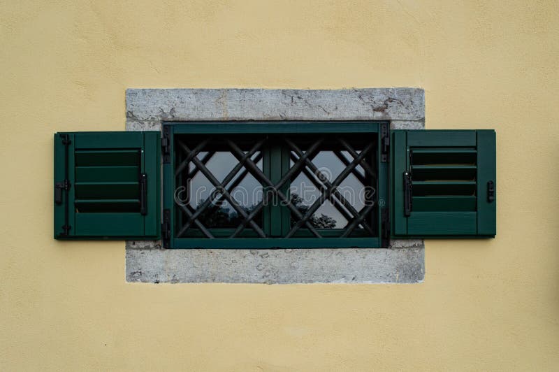 Window with Shutters and Iron Bars Stock Photo - Image of medieval ...