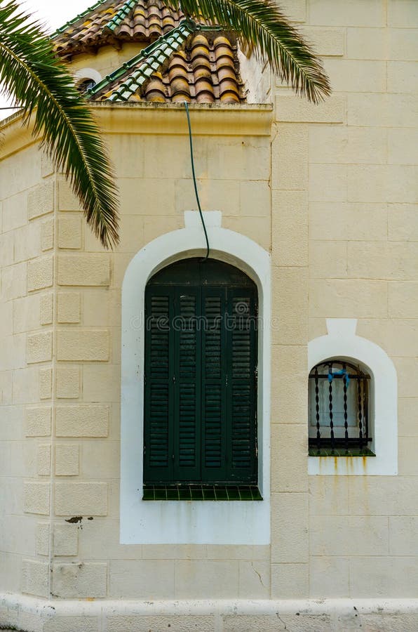 Window Shutters on an Old European Style Building, Architectural Stock ...