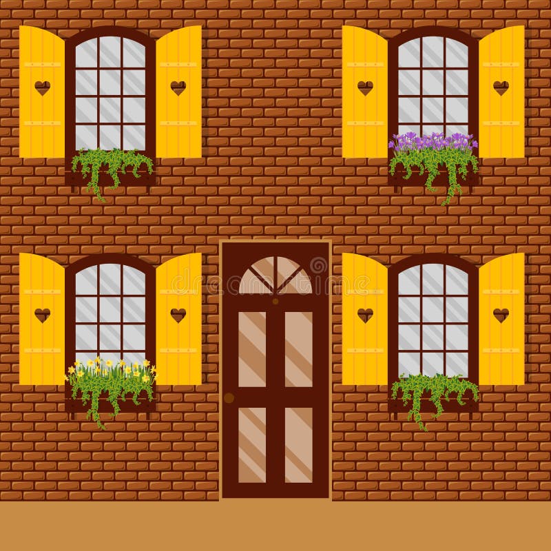Window and Shutters. Vector Illustration Stock Vector - Illustration of ...